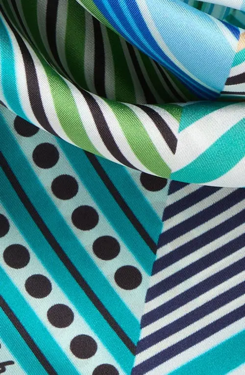 Echo Stripe Vortex Silk Square Scarf