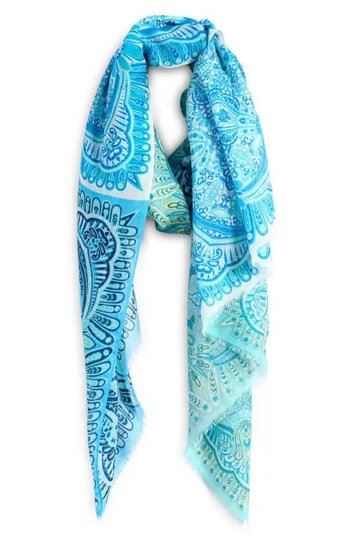 Echo Patchwork Tile Scarf - Aqua