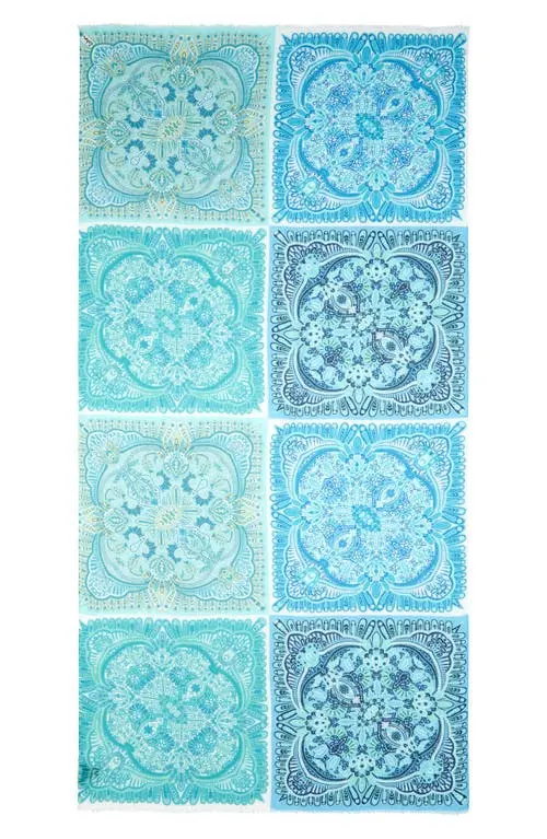 Echo Patchwork Tile Scarf - Aqua