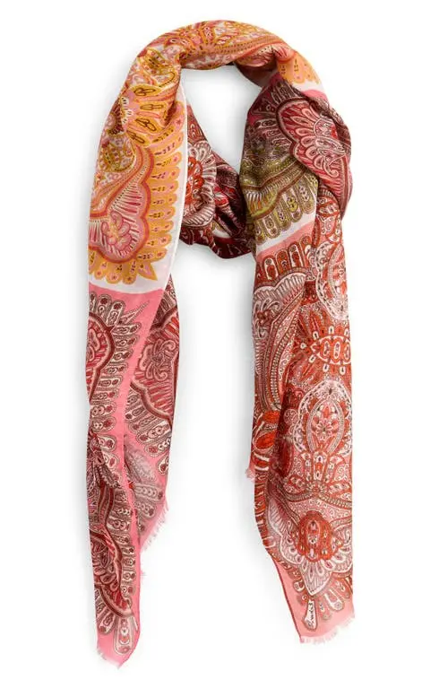 Echo Patchwork Tile Scarf - Guava