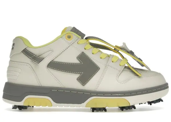 Off-White Out Of Office Ooo Low-top Golf Sneakers - Gray/yellow