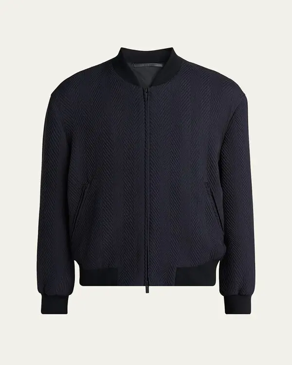 Giorgio Armani Raised Chevron Bomber Jacket