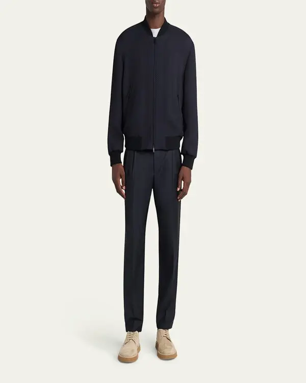 Giorgio Armani Raised Chevron Bomber Jacket