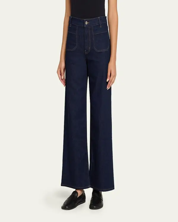 FRAME Le Slim Palazzo Modernist Pocket Jeans - Rinse