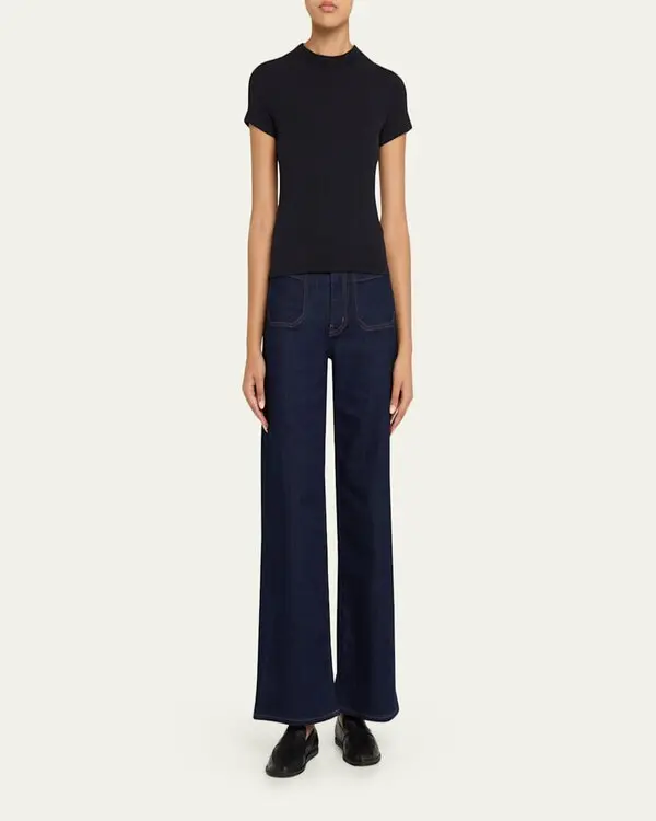 FRAME Le Slim Palazzo Modernist Pocket Jeans - Rinse