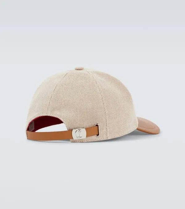 CHRISTIAN LOUBOUTIN Leather-trimmed Baseball Cap