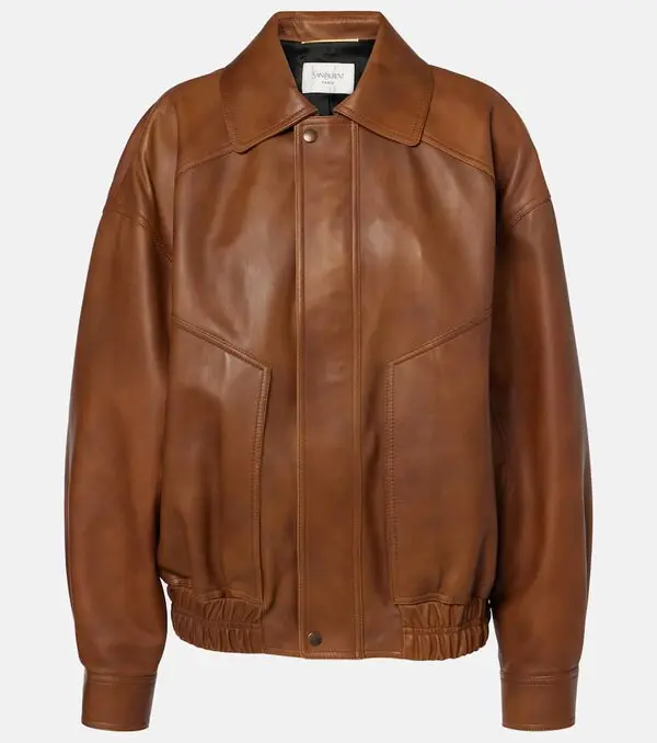 Saint Laurent Leather Bomber Jacket