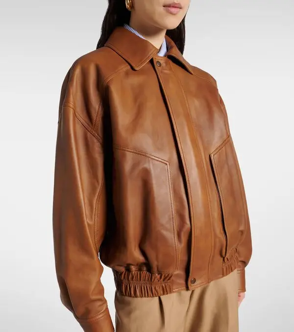 Saint Laurent Leather Bomber Jacket