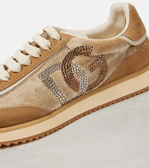 Dolce & Gabbana Dg Leather-trimmed Sneakers - Brown