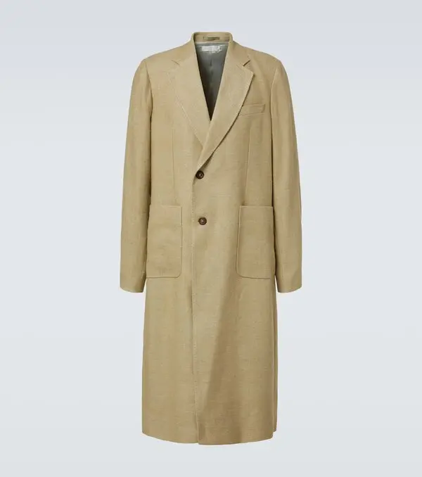 Our Legacy Robe Linen And Silk Overcoat - Beige