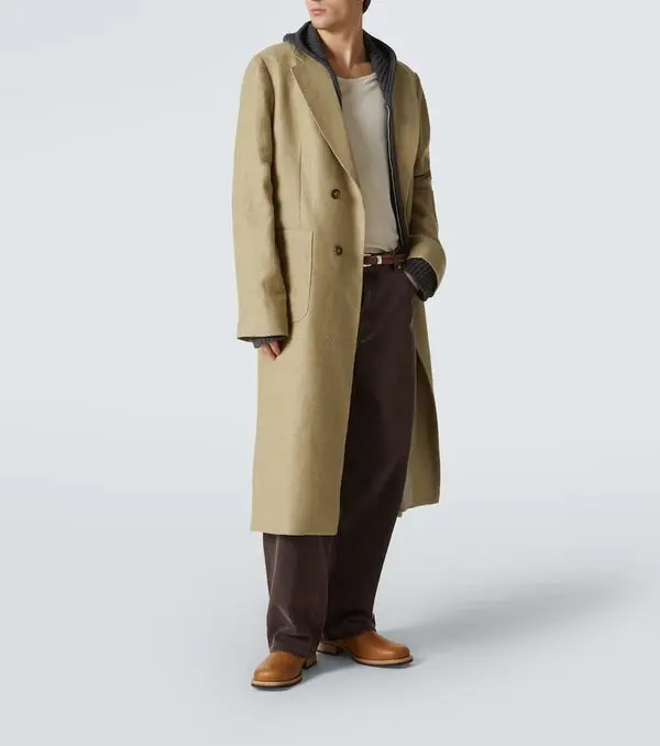 Our Legacy Robe Linen And Silk Overcoat - Beige
