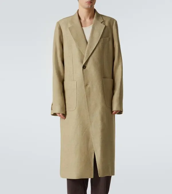 Our Legacy Robe Linen And Silk Overcoat - Beige