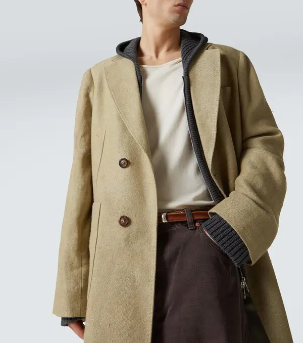 Our Legacy Robe Linen And Silk Overcoat - Beige