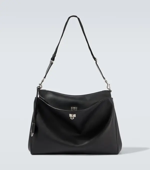 Balenciaga Rodeo Leather Messenger Bag - Black