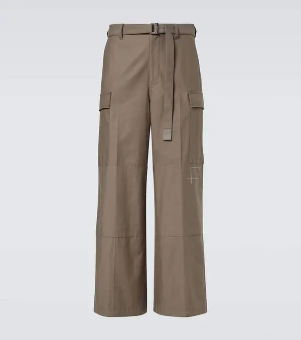 Sacai Cotton Cargo Trousers Taupe