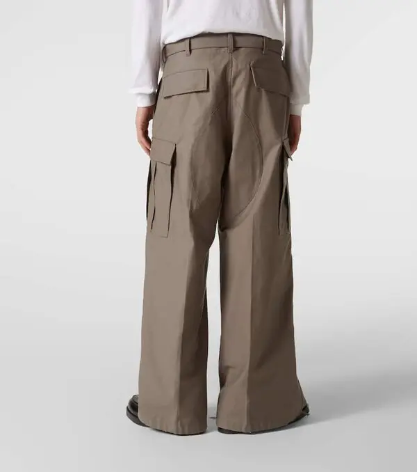 Sacai Cotton Cargo Trousers Taupe