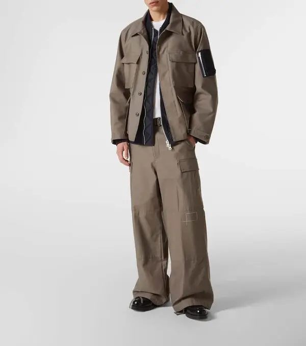 Sacai Cotton Cargo Trousers Taupe