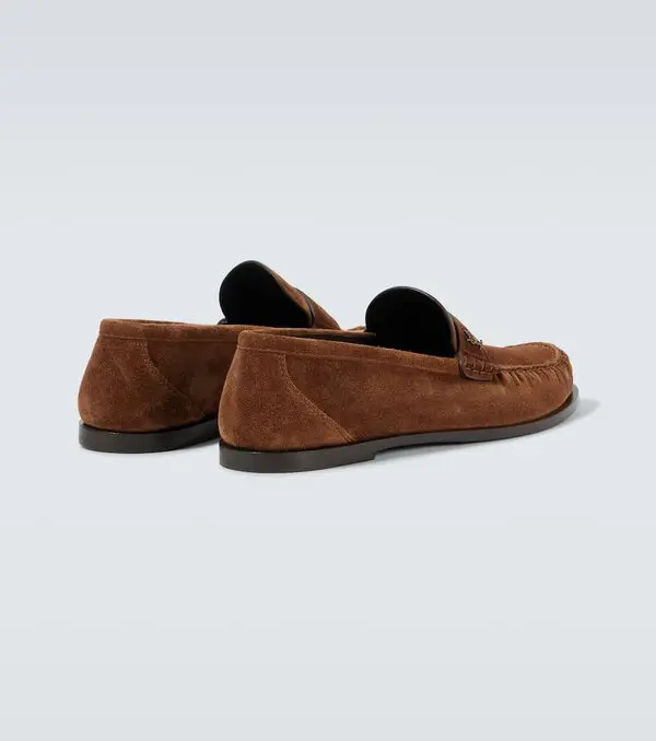 Saint Laurent Suede Penny Loafers