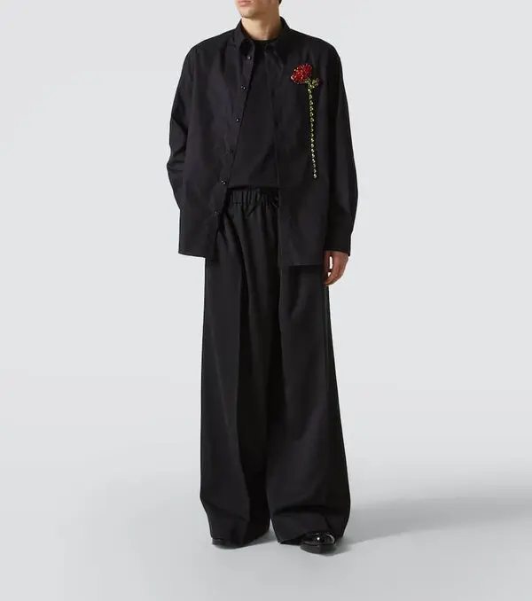Simone Rocha Logo Floral Cotton Jersey T-shirt