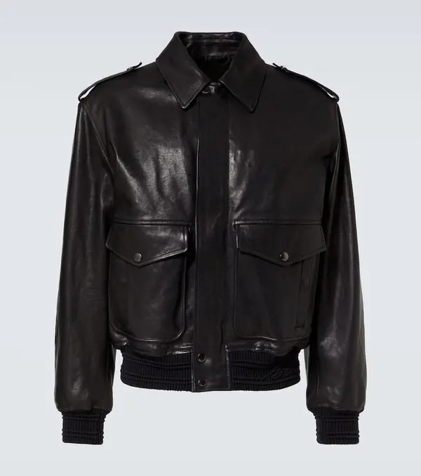 Burberry Leather Bomber Jacket
