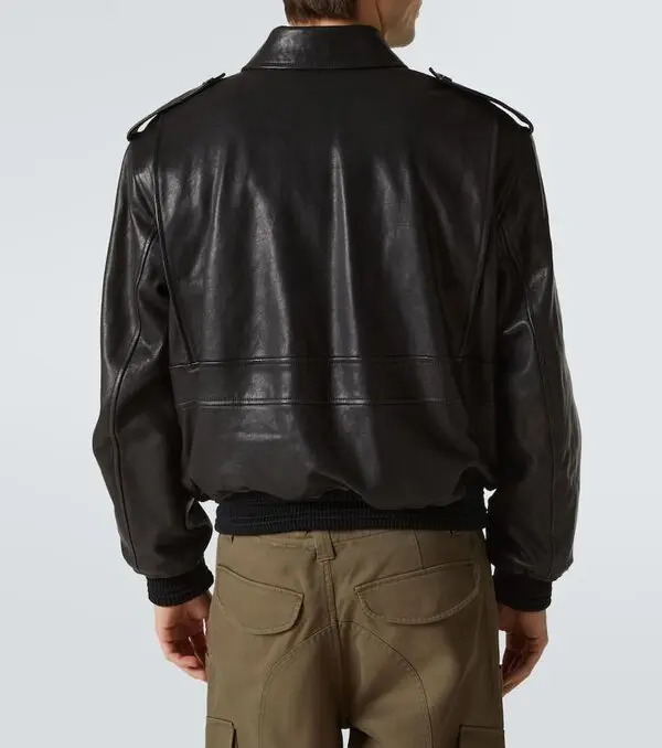 Burberry Leather Bomber Jacket