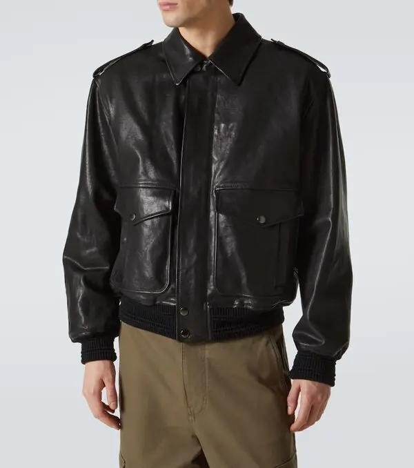 Burberry Leather Bomber Jacket