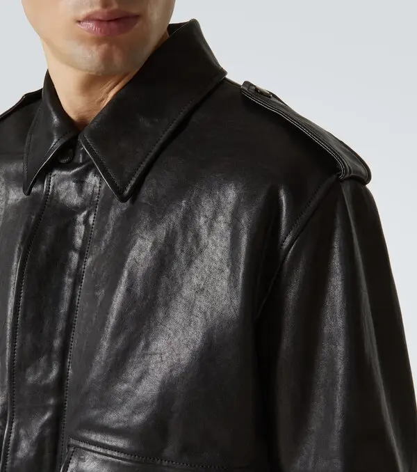 Burberry Leather Bomber Jacket