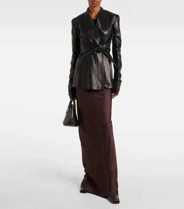 Rick Owens Satin Maxi Skirt