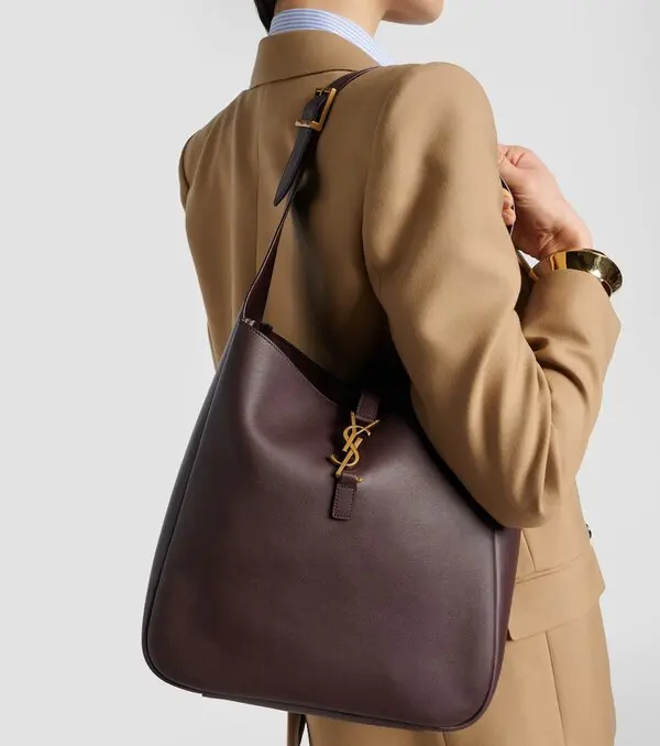 Saint Laurent Le 5 A 7 Large Leather Shoulder Bag - Brown