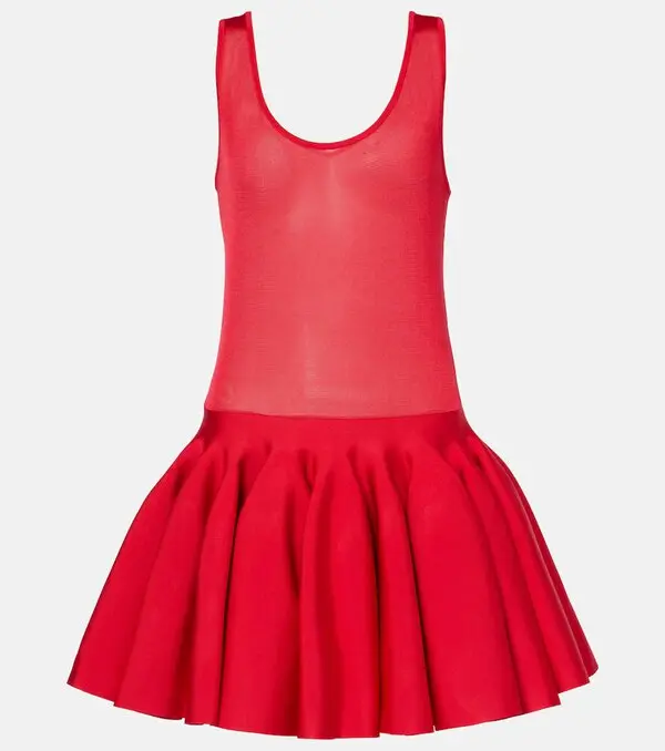 Alaïa Sheer Knitted Mini Dress