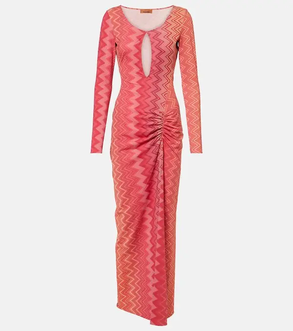 Missoni Chevron Lame Midi Dress - Multicoloured