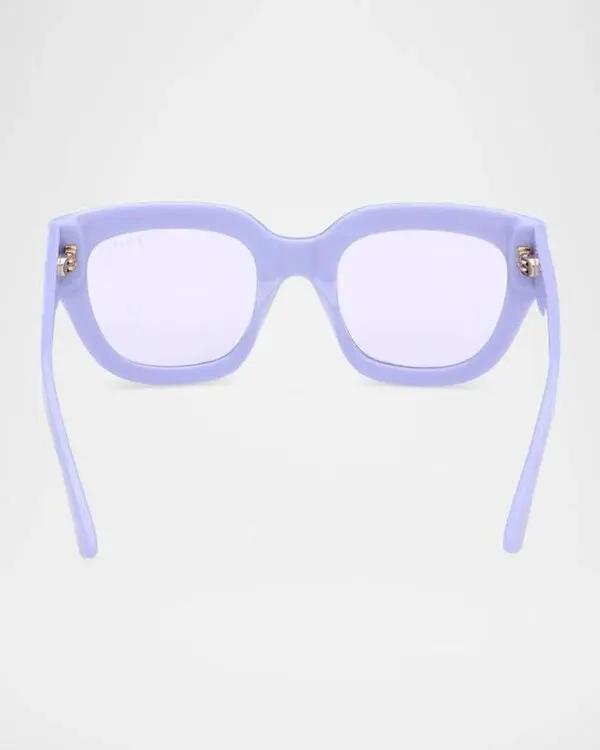 Emilio Pucci Butterfly Acetate Sunglasses - Shiny Lilac Blue