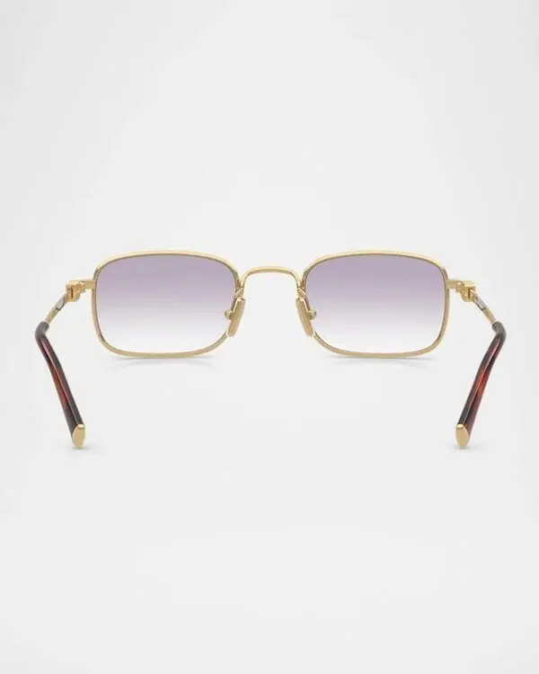 Miu Miu Rectangular Metal Sunglasses - Gold