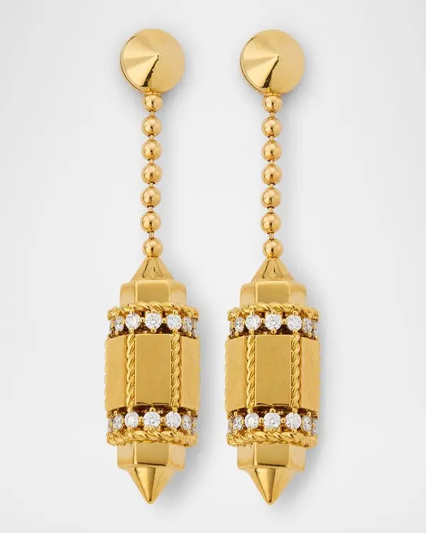 Roberto Coin 18k Stacked Dangle Earrings - Diamond