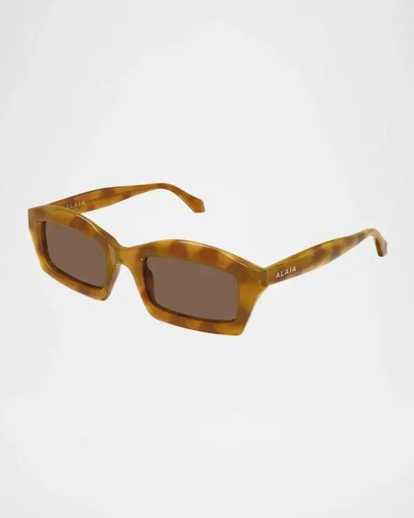 Alaïa Rectangle Acetate Sunglasses - Avana