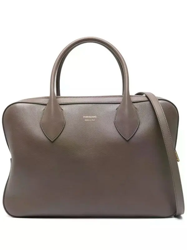 FERRAGAMO Leather Tote Bag - Brown