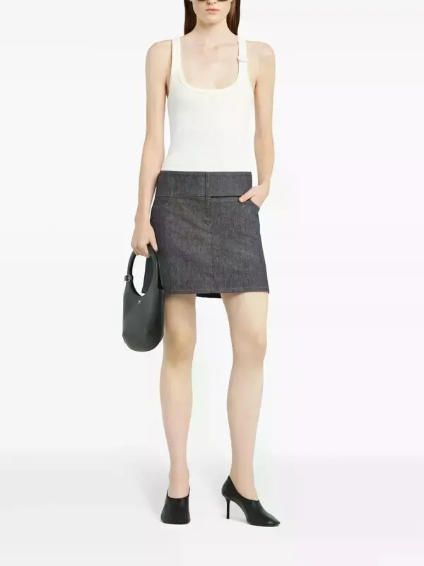 COURREGES Belted Denim Mini Skirt