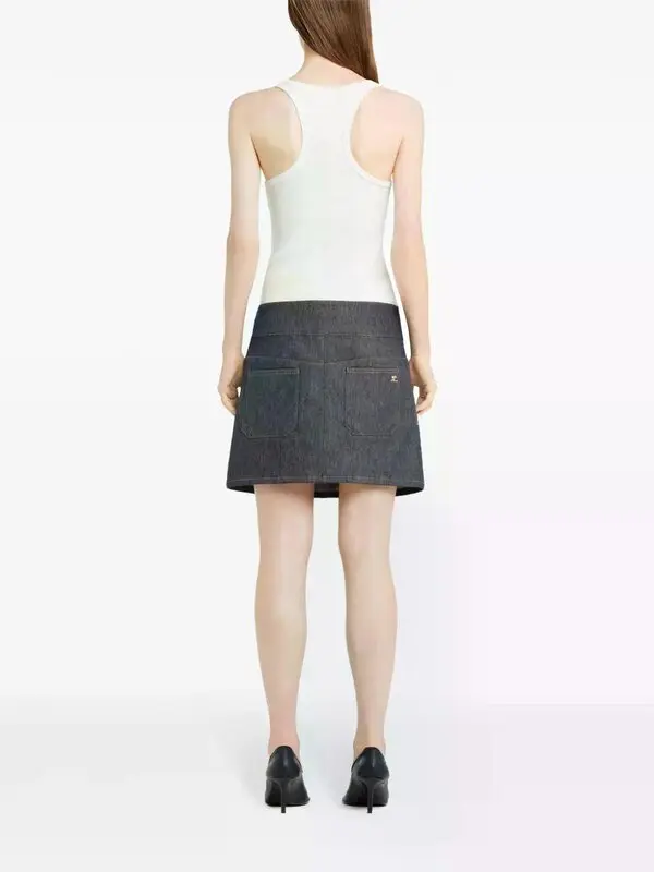 COURREGES Belted Denim Mini Skirt
