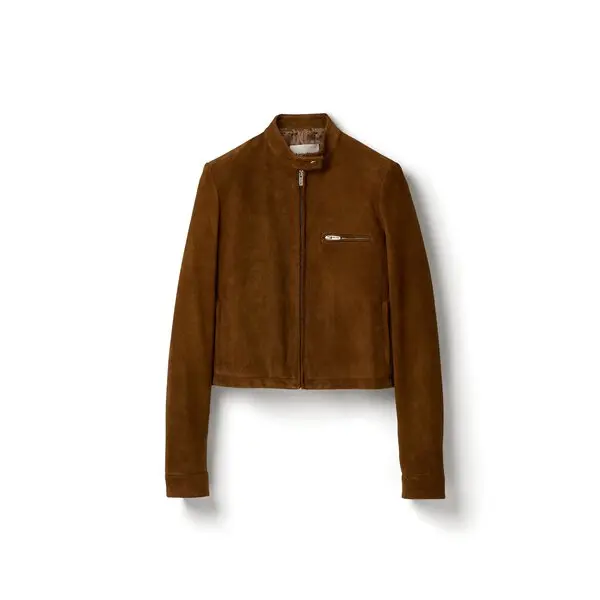 Miu Miu Suede Jacket - Olive Green