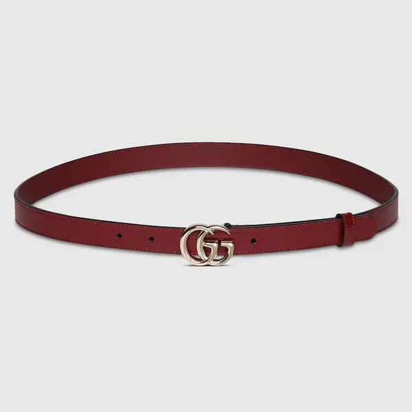 Gucci Gg Marmont Thin Belt Leather - Bordeaux | Editorialist display picture 2