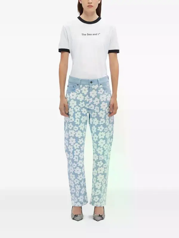 MSGM Floral-print Straight Leg Trousers