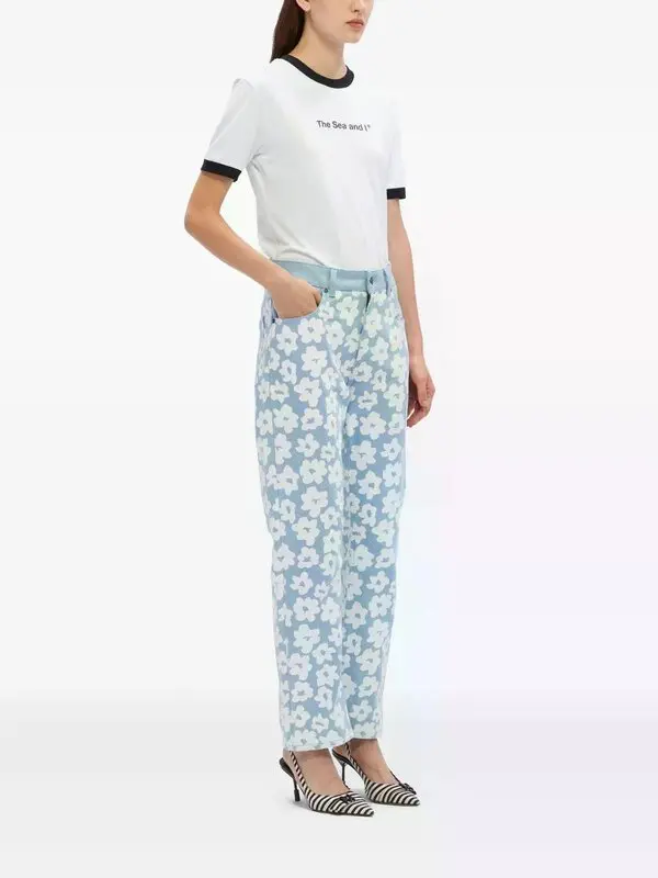 MSGM Floral-print Straight Leg Trousers