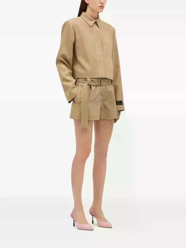 MSGM Belted Shorts - Neutrals