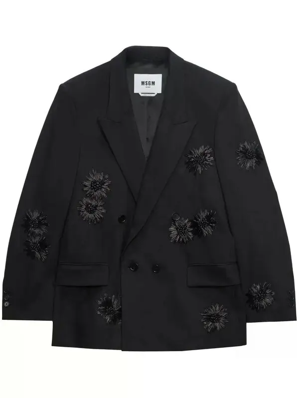 MSGM Floral-appliqué Blazer
