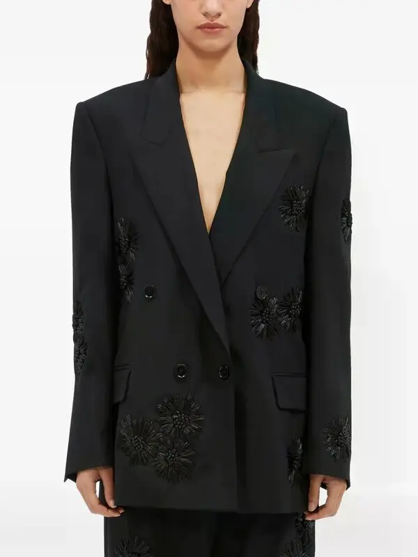 MSGM Floral-appliqué Blazer