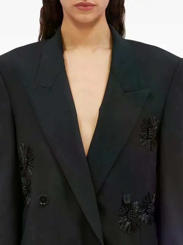 MSGM Floral-appliqué Blazer