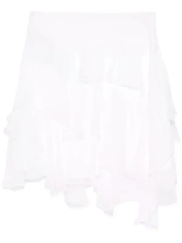 Alberta Ferretti Chiffon Mini Skirt - White