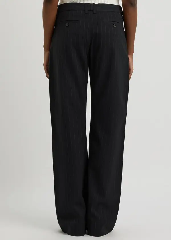 Acne Studios Pinstriped Straight-leg Twill Trousers - Navy