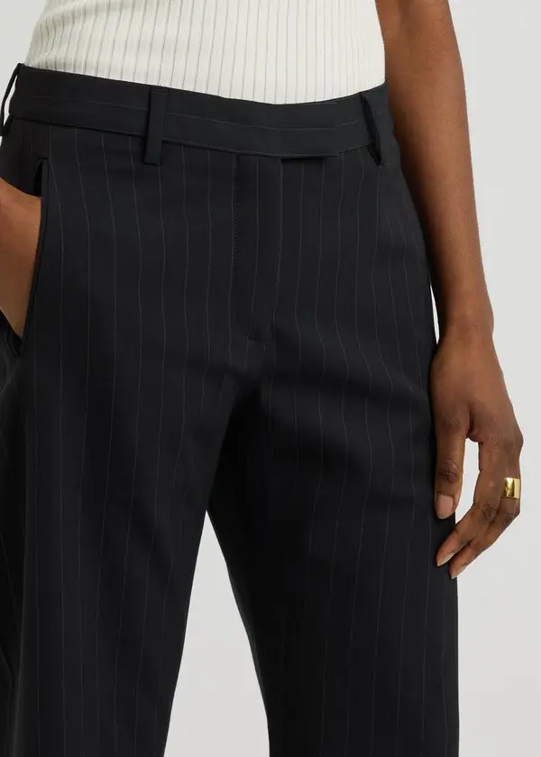 Acne Studios Pinstriped Straight-leg Twill Trousers - Navy