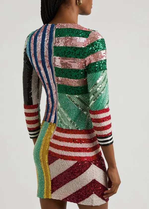 Alice + Olivia Delora Embellished Mini Dress